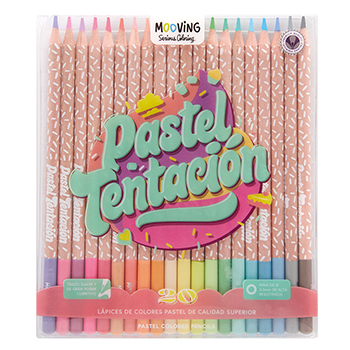 Lapices Mooging pastel x20 colores - La Gráfica